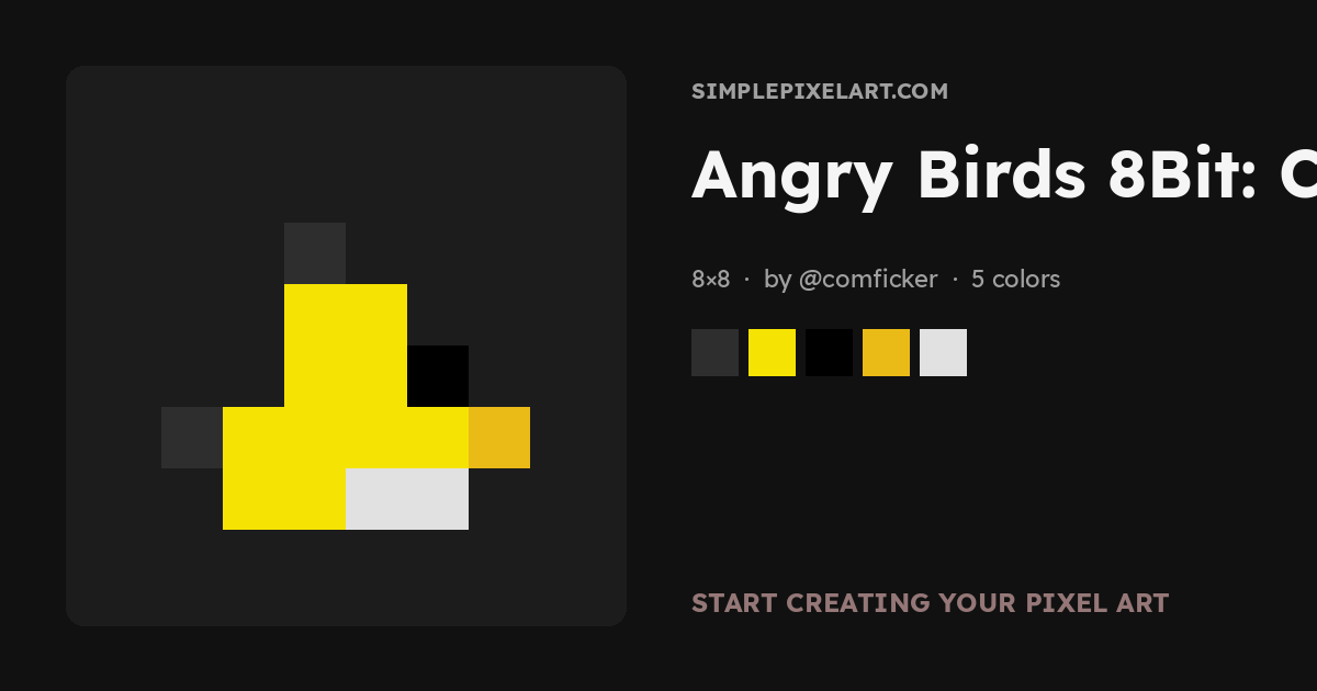 Angry Birds 8bit: Chuck - 8x8 Pixel Art - SimplePixelArt.com