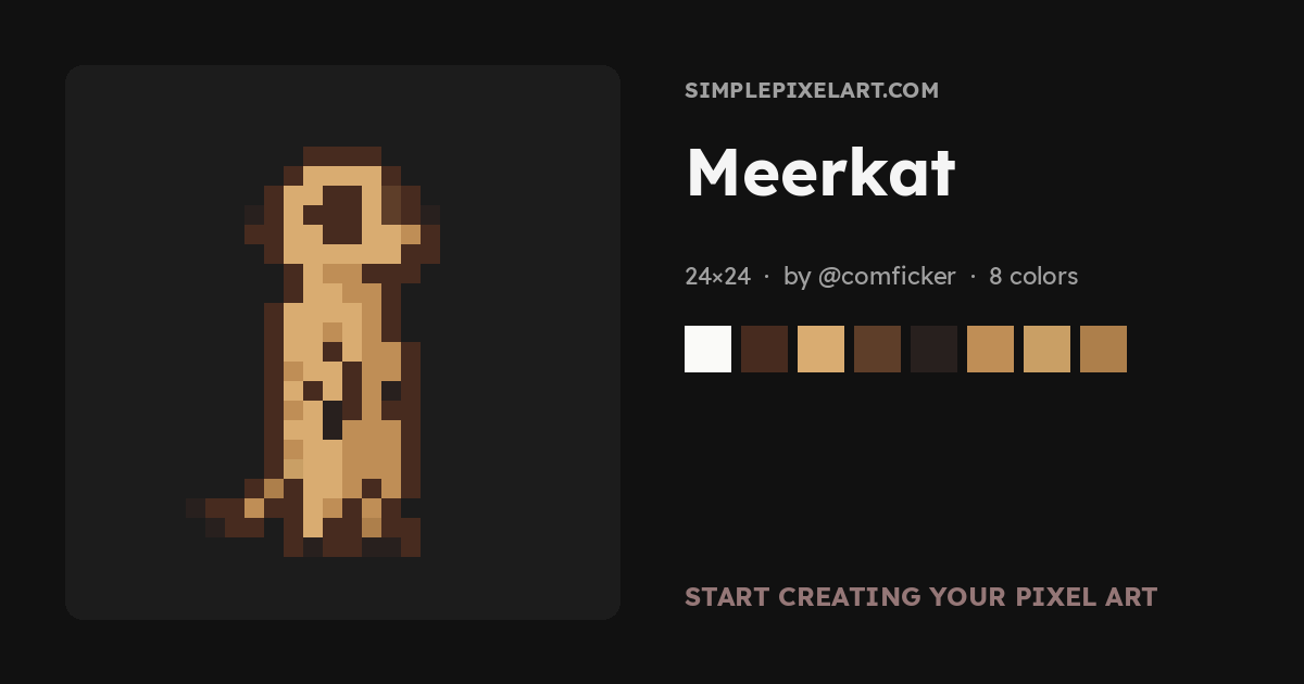 meerkat - 24x24 Pixel Art - SimplePixelArt.com