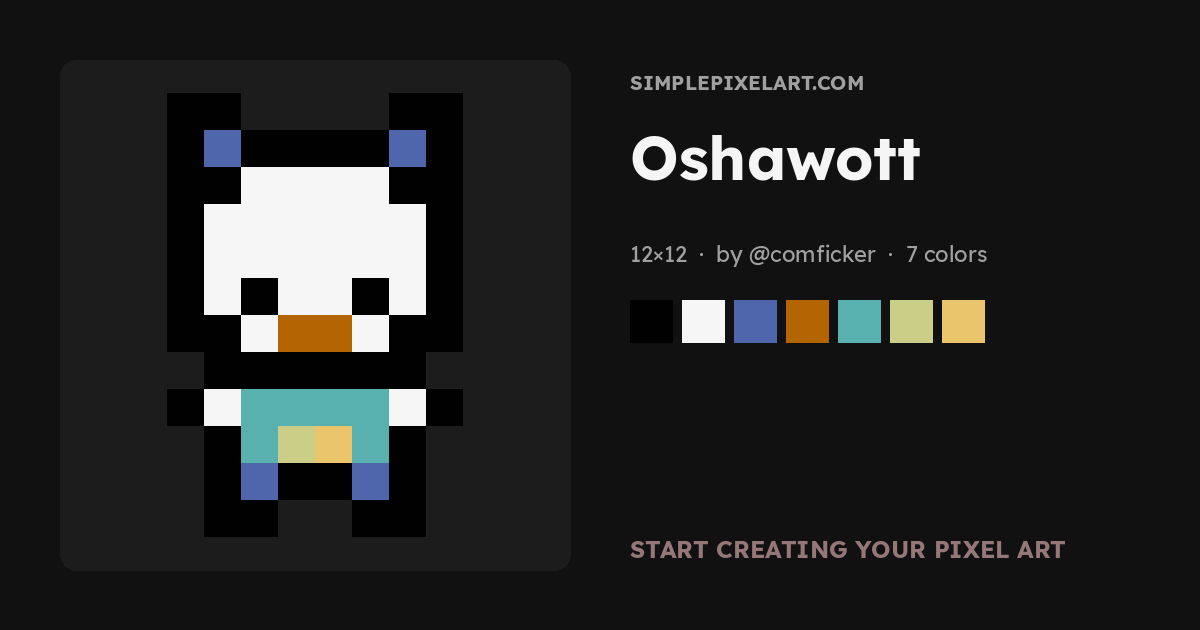 Oshawott - 12x12 Pixel Art - SimplePixelArt.com