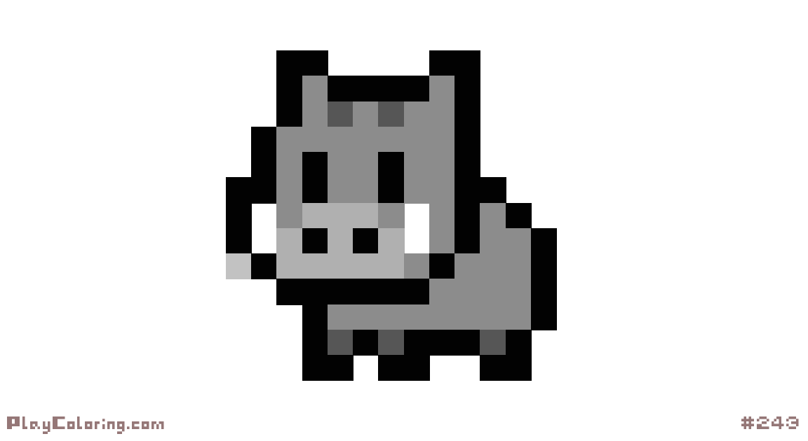 Hippo Pixel Art - Pixel Art - simplepixelart.com