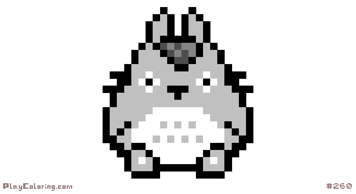 Totoro - 25x25 Pixel Art by HoboSpiderRed - SimplePixelArt.com